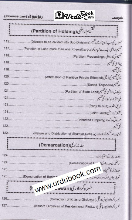 Revenue Law - ریونیولاء – URDU BOOK